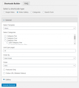 Displaying Video Gallery (Shortcode) • Plugins360